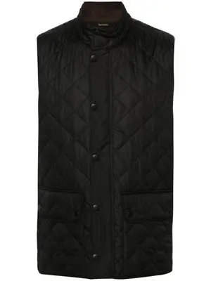 Barbour Diamond-quilted Logo-embroidered Gilet - Black