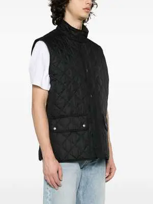 Barbour Diamond-quilted Logo-embroidered Gilet - Black
