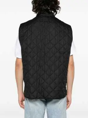 Barbour Diamond-quilted Logo-embroidered Gilet - Black