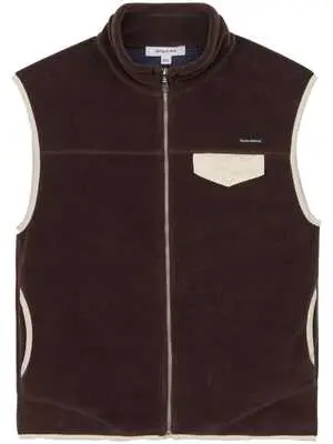 SPORTY & RICH Zipped Polar Vest - Brown