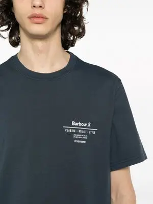 Barbour Logo-print Cotton T-shirt - Blue