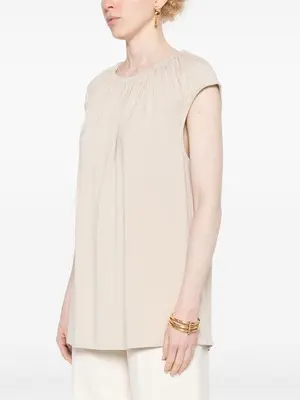 TOTEME Gathered-neck Jersey Top