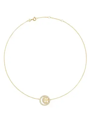 Tory Burch Miller Double Ring Pendant Necklace - Gold
