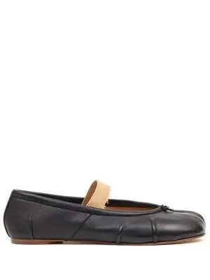 MAISON MARGIELA Tabi Leather Ballet Flats - Black