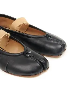 MAISON MARGIELA Tabi Leather Ballet Flats - Black