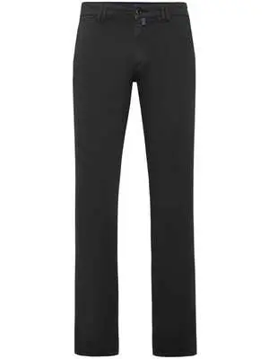 BILLIONAIRE Logo-embroidered Denim Chino Trousers - Black