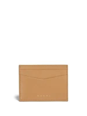 Marni Logo-print Leather Cardholder - Brown