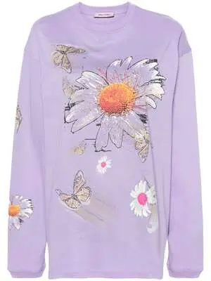 MARGHERITA MACCAPANI Moto Floral-print T-shirt - Purple