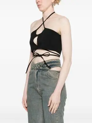 Rokh Crossover Straps Cropped Top