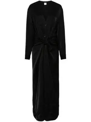 TOTEME Knot-detail Satin Dress - Black