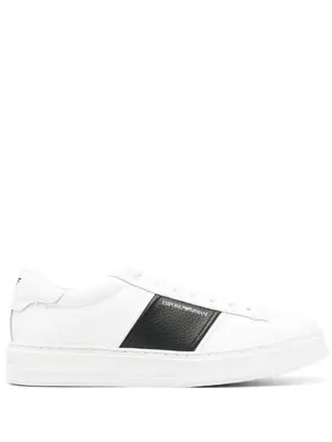 Emporio Armani Logo-printed Leather Sneakers
