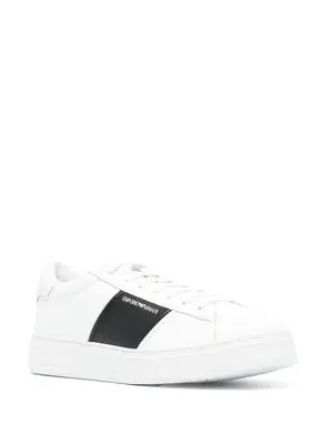 Emporio Armani Logo-printed Leather Sneakers