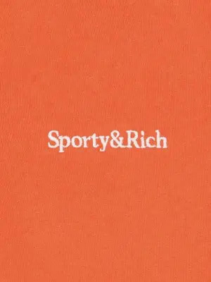SPORTY & RICH Serif Cotton Polo Top