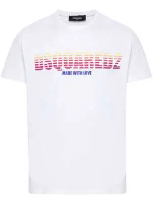 Dsquared2 Ombré-logo Print T-shirt - White