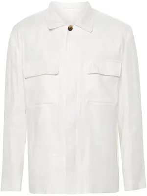 LARDINI Twill Shirt Jacket - White