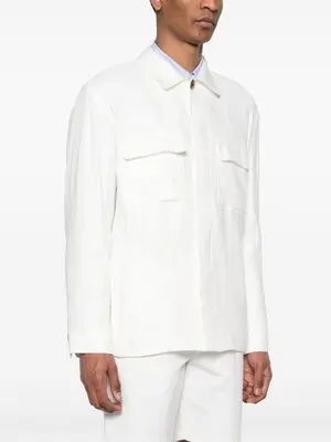 LARDINI Twill Shirt Jacket - White