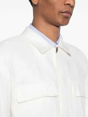 LARDINI Twill Shirt Jacket - White