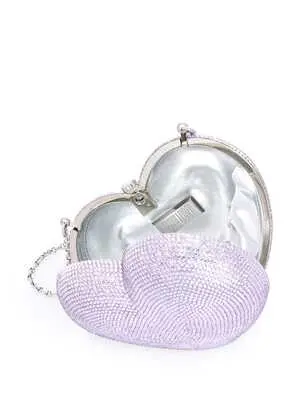 Judith Leiber L'amour Petit Coeur Crystal Heart Clutch Bag