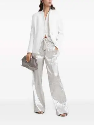 Brunello Cucinelli Metallic Wide-leg Trousers