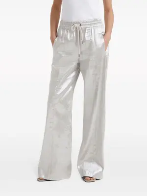 Brunello Cucinelli Metallic Wide-leg Trousers