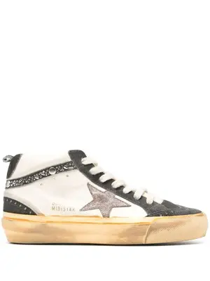 Golden Goose White Mid Top Sneakers For Women