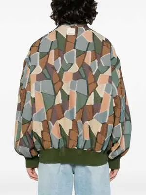 Emporio Armani Mosaic-patterned Bomber Jacket - Green
