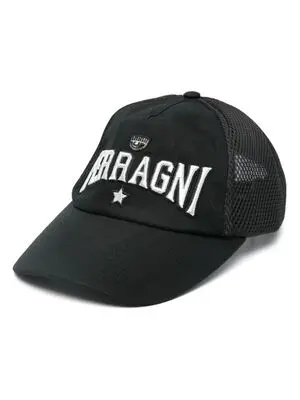 CHIARA FERRAGNI Logo-embroidered Mesh Cap - Black