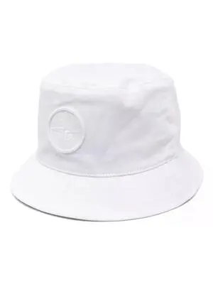 Stone Island Compass-motif Bucket Hat - White