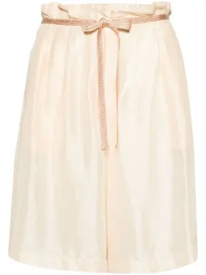 FORTE_FORTE Wide-leg Silk Shorts