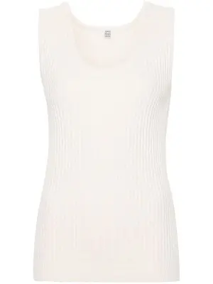 TOTEME Ribbed Knitted Top - Neutrals