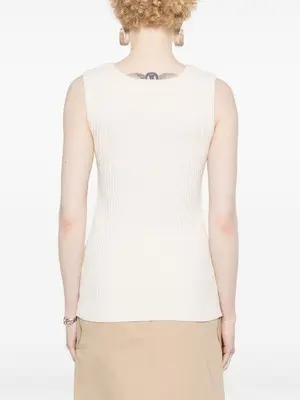 TOTEME Ribbed Knitted Top - Neutrals