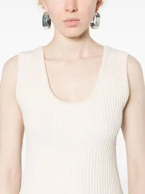TOTEME Ribbed Knitted Top - Neutrals