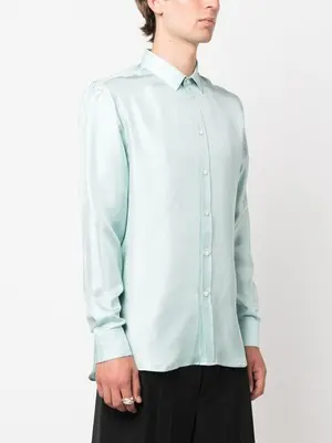 MODES Buttoned Silk Shirt - Blue