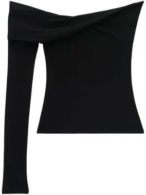 COURREGES Twisted Jersey Top - Black