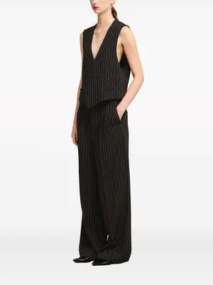 Ami Pinstriped Crepe Vest