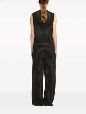 Ami Pinstriped Crepe Vest