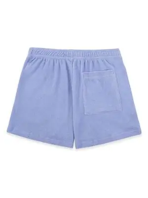 SPORTY & RICH Logo-embroidered Terry-cloth Shorts - Blue