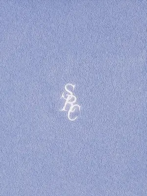 SPORTY & RICH Logo-embroidered Terry-cloth Shorts - Blue
