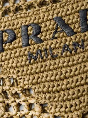 Prada Raffia Tote Bag - Green