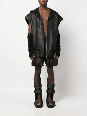 Rick Owens Lido Sleeveless Leather Jacket
