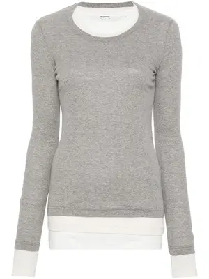 JIL SANDER Cotton Ribbed T-shirt Set - Neutrals