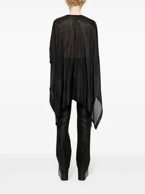 Rick Owens Ribbed-sleeves Silk Shirt