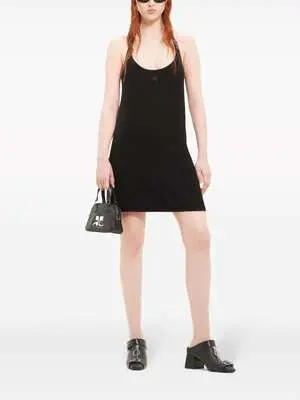 COURREGES Logo-patch Halterneck Minidress - Black