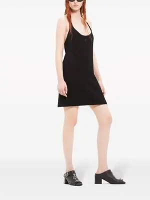 COURREGES Logo-patch Halterneck Minidress - Black
