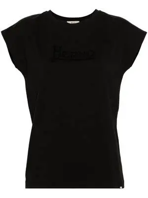 Herno Logo-embellished T-shirt - Black
