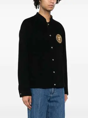 Roberto Cavalli Logo-embroidered Wool Bomber Jacket