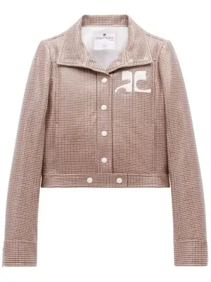 COURREGES Reedition Checked Vinyl Jacket - Brown