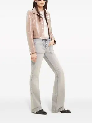 COURREGES Reedition Checked Vinyl Jacket - Brown