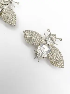 JENNIFER GIBSON JEWELLERY Vintage Crystal Bee Clip-on Earrings