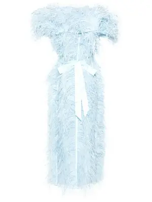 Blue Feather Trim